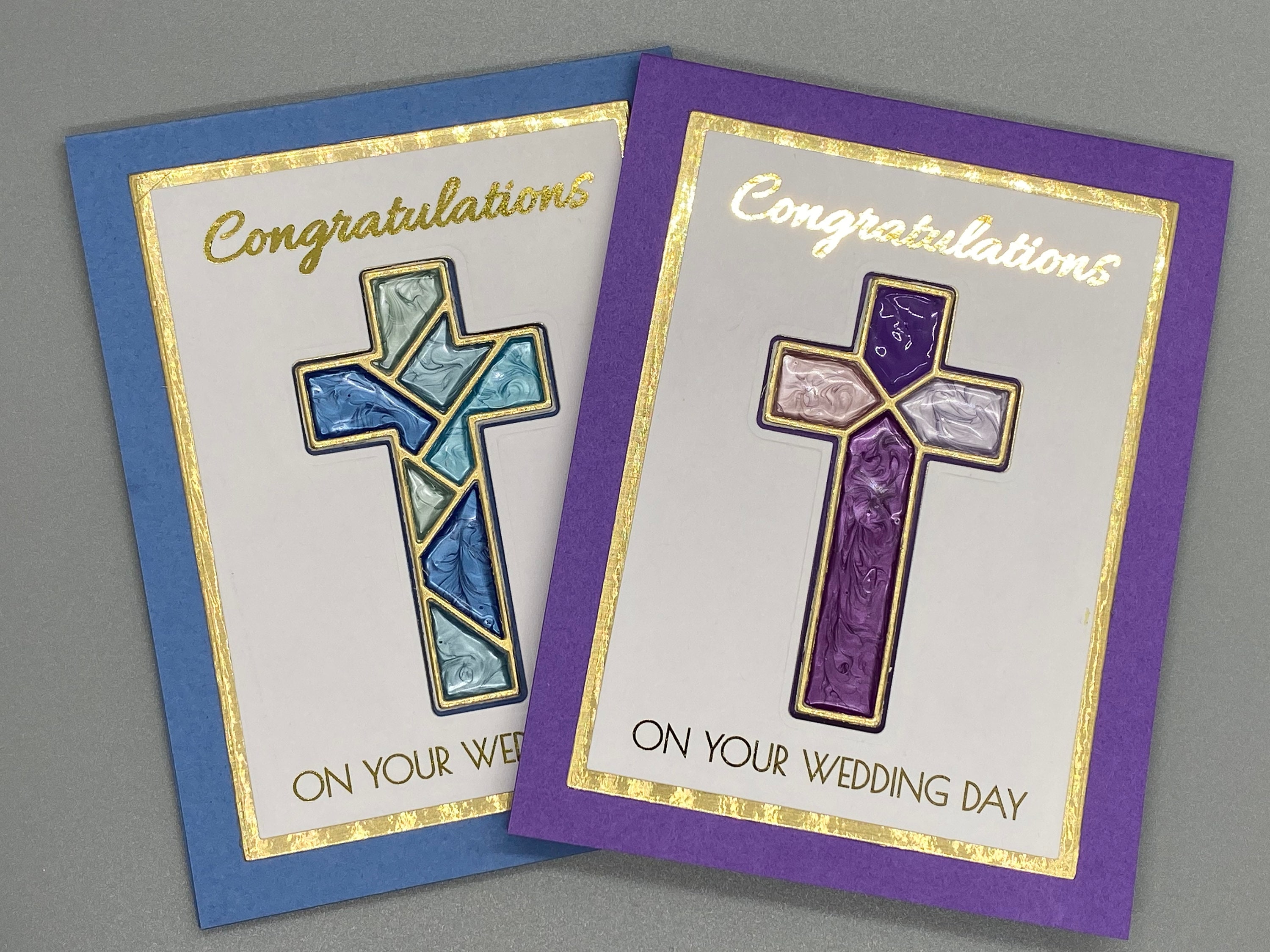 Stained Glass Wedding Tri-fold Card - Etsy