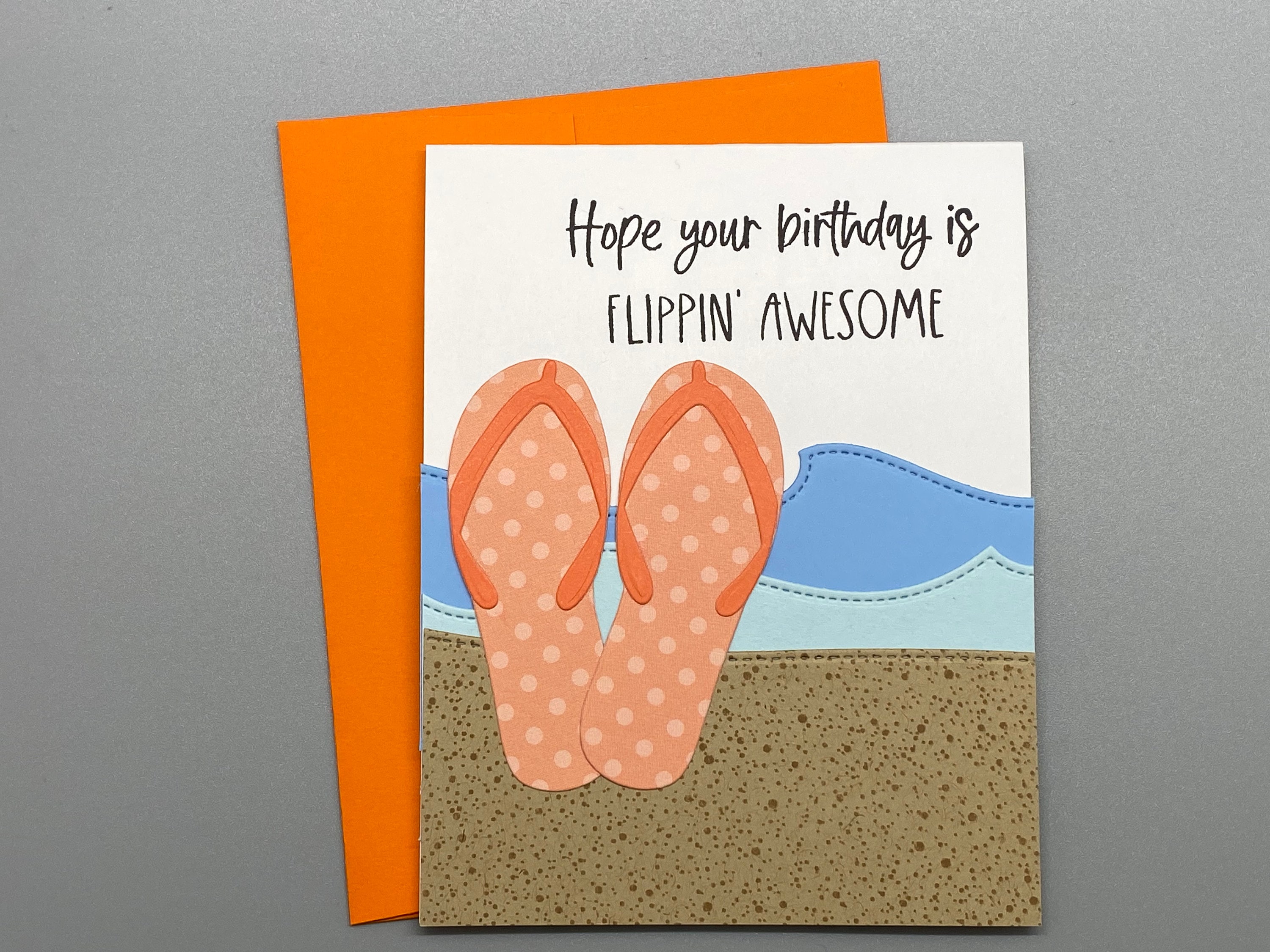 Beach Themed Birthday Card, Ocean Celebration Card, Handmade Greeting ...