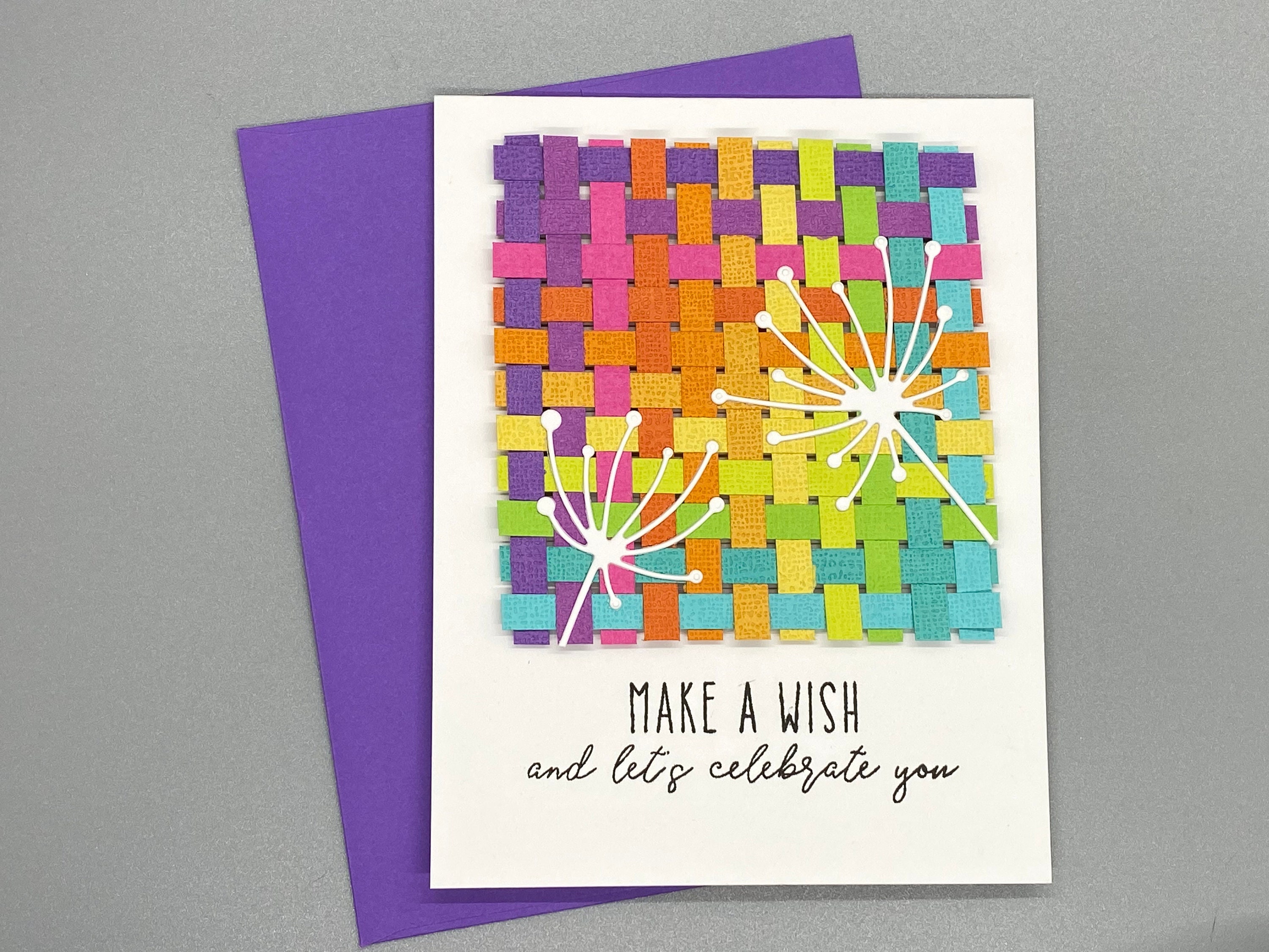 Paper Weave Celebration Card Handmade Birthday Card - Etsy