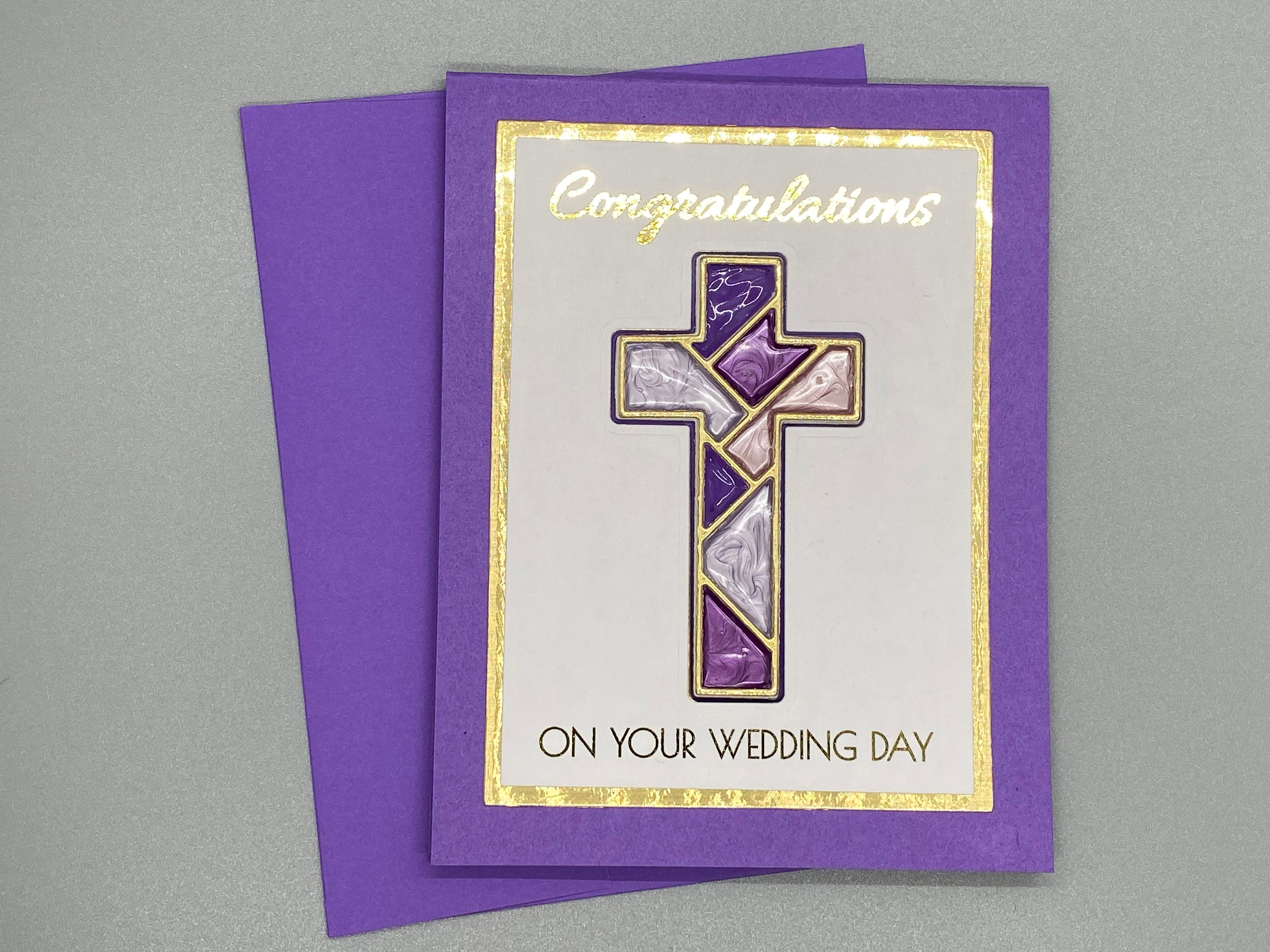 Stained Glass Wedding Tri-fold Card - Etsy