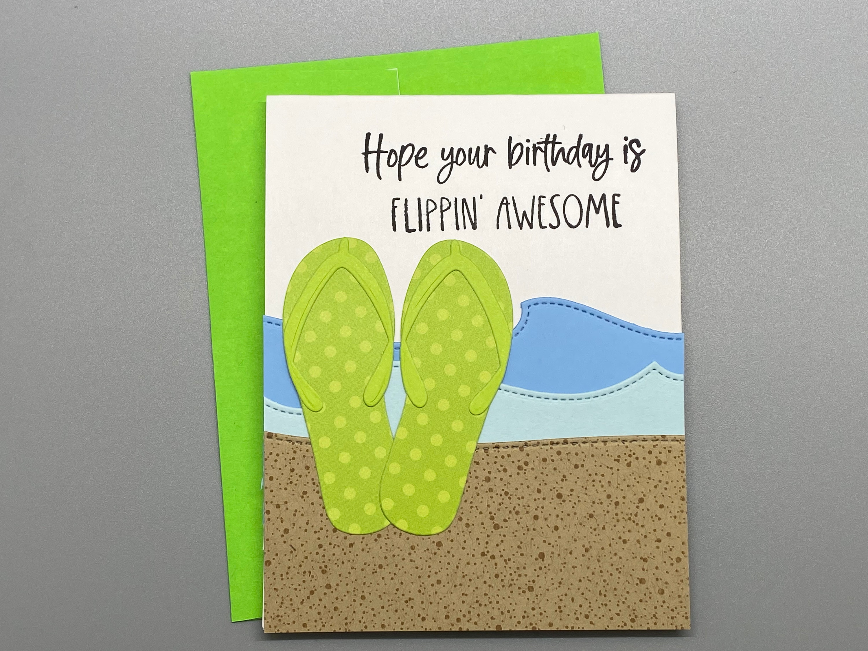 Beach Themed Birthday Card, Ocean Celebration Card, Handmade Greeting ...