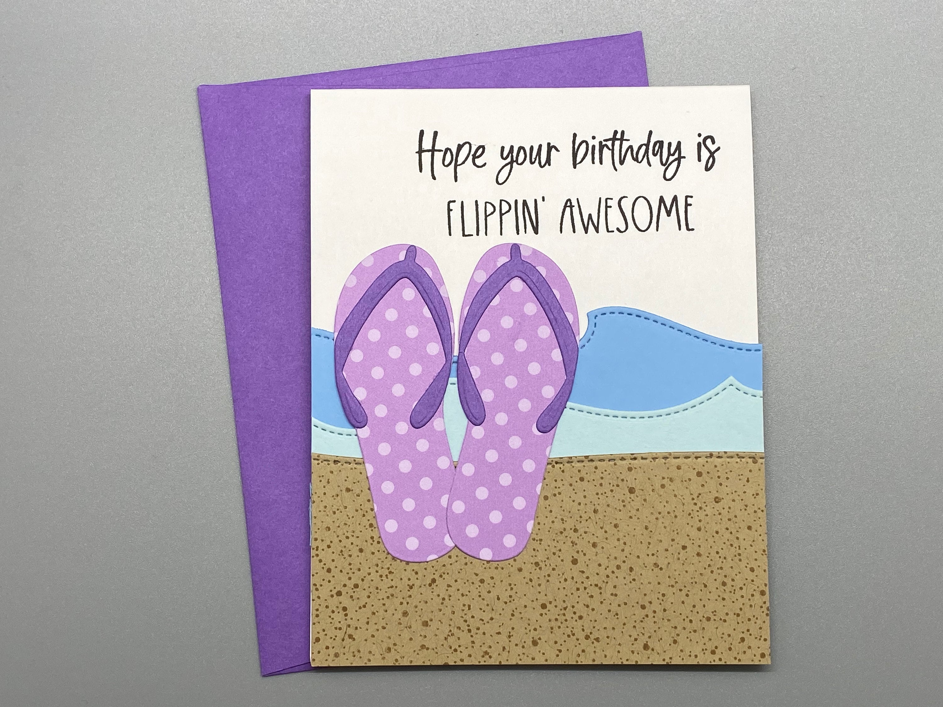 Beach Themed Birthday Card, Ocean Celebration Card, Handmade Greeting ...