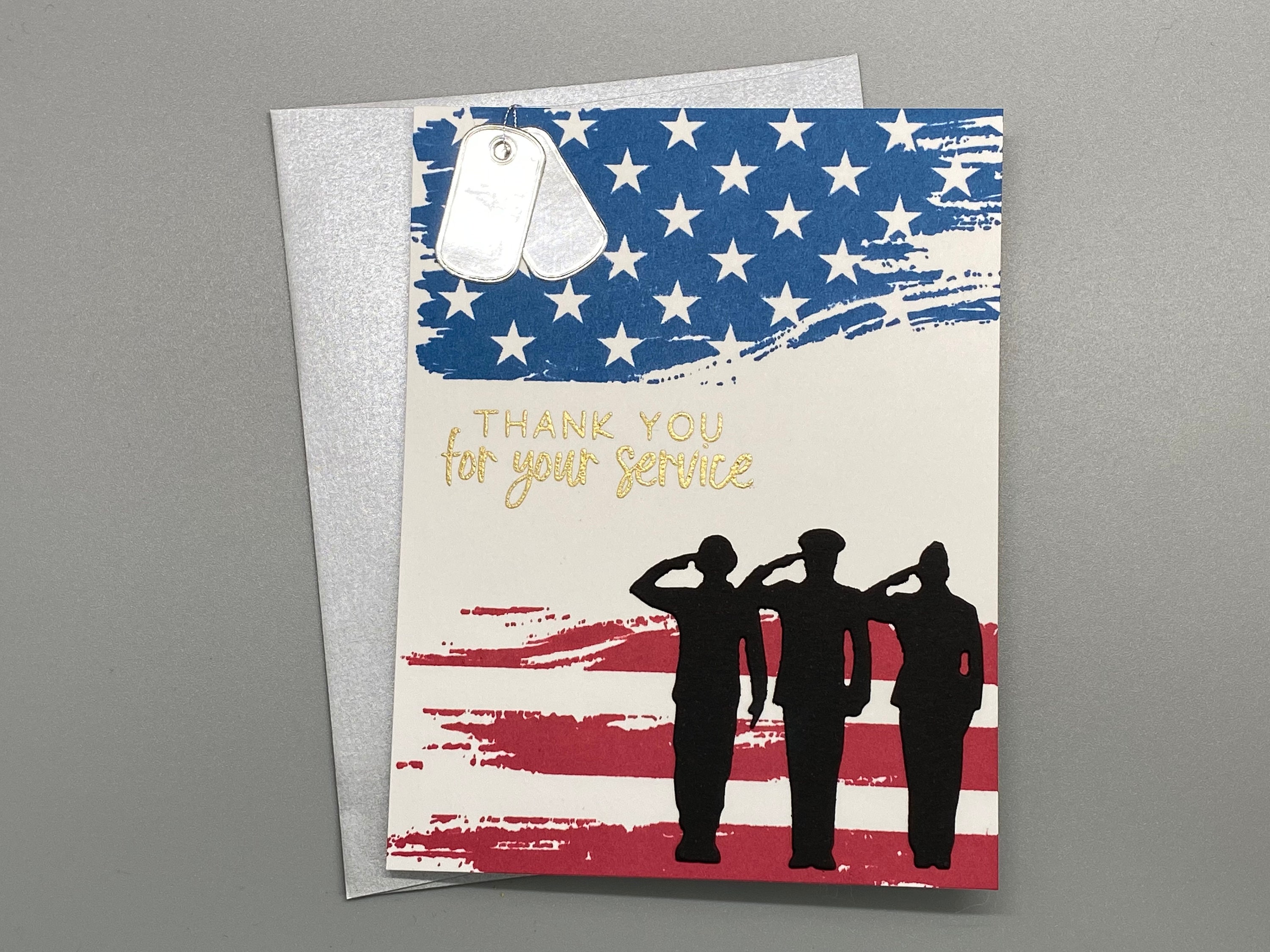 Handmade Military Appreciation Card: American Flag Thank You Card - Etsy