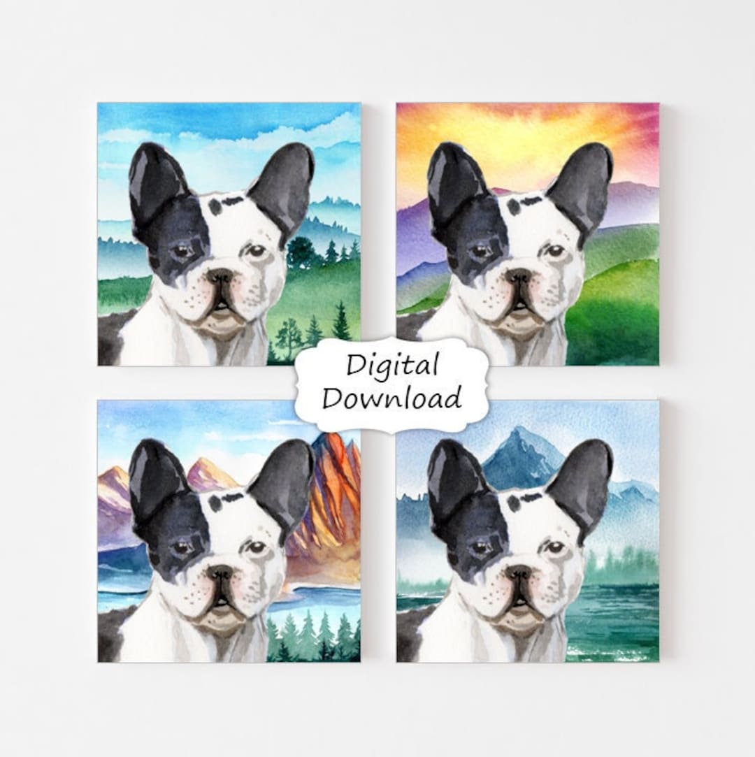 French Bulldog Dog Coaster Images 4x4 Inch and 2x2 Inch - Etsy