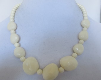 Vintage Turquoise Blue Geometric Beaded Short Necklace, Statement, Bold ...