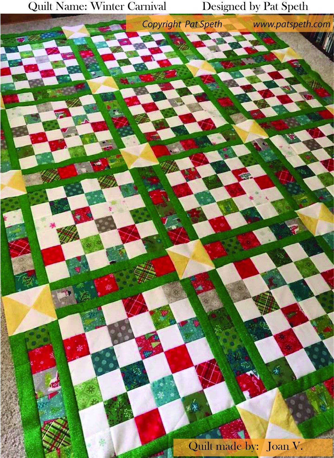 Winter Carnival Quilt Pattern in 6 Sizes PDF Download Nickel Quilt by ...