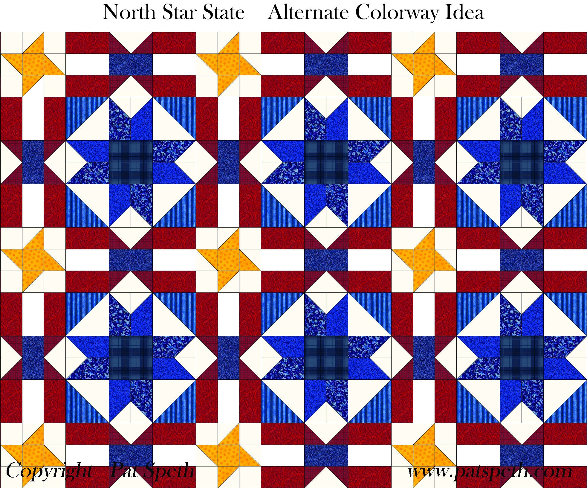 North Star State Quilt Pattern PDF Download Nickel Quilt by Pat Speth ...