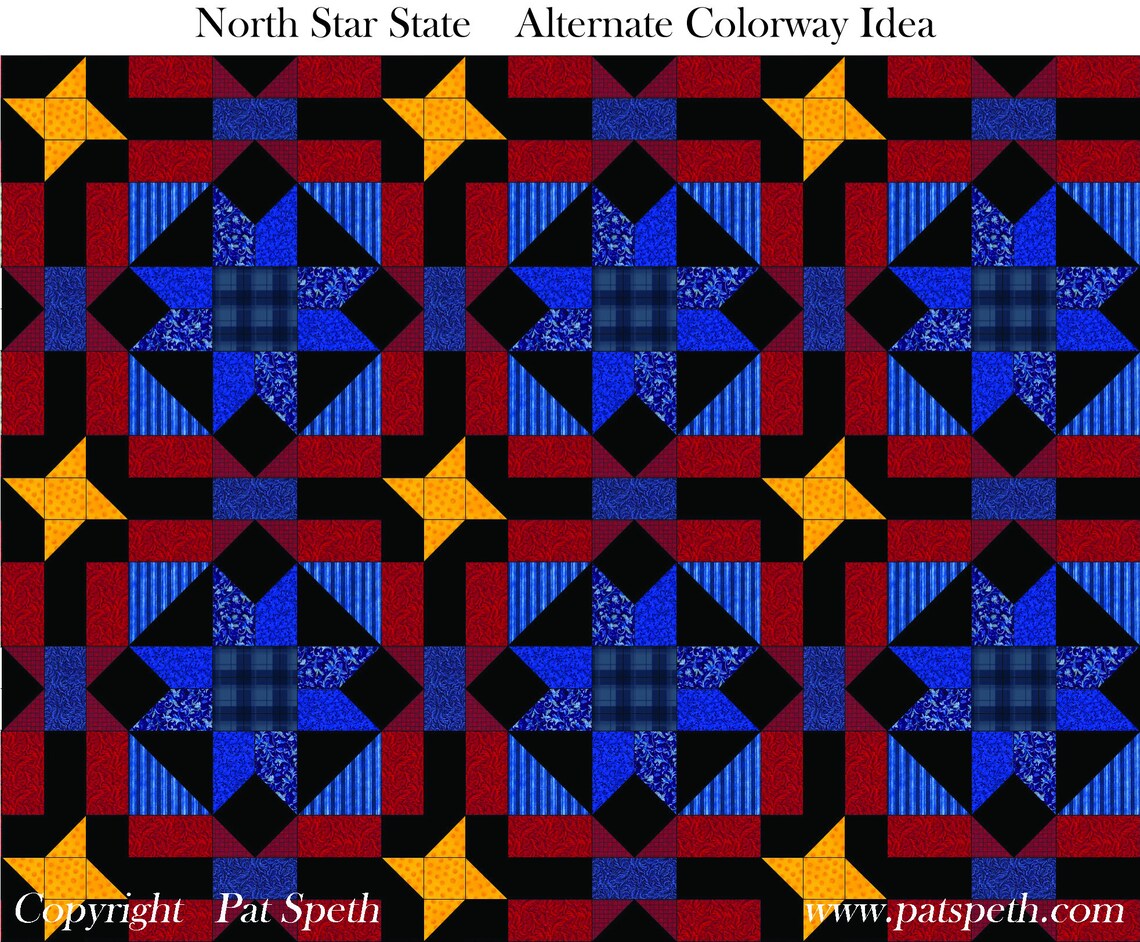 North Star State Quilt Pattern PDF Download Nickel Quilt by Pat Speth ...