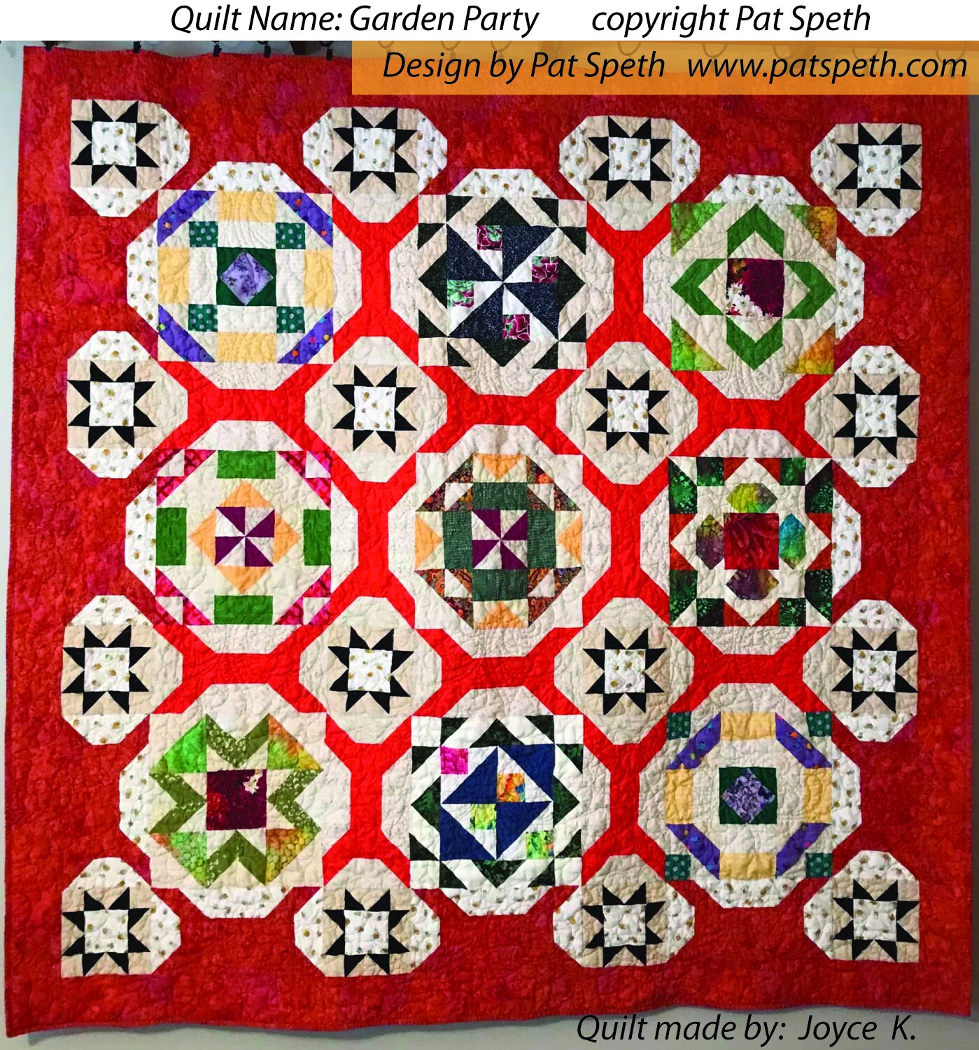 Garden Party Quilt Pattern in 5 Sizes PDF Download Nickel Quilt by Pat ...