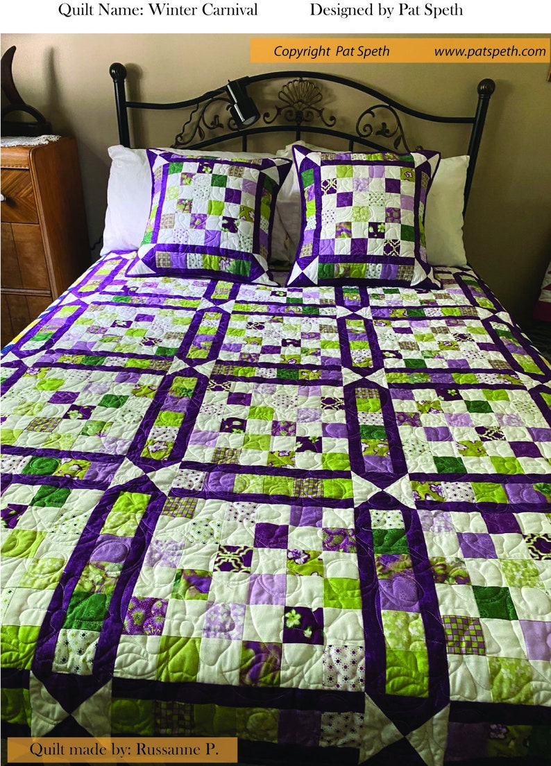 Winter Carnival Quilt Pattern in 6 Sizes PDF Download Nickel Quilt by ...