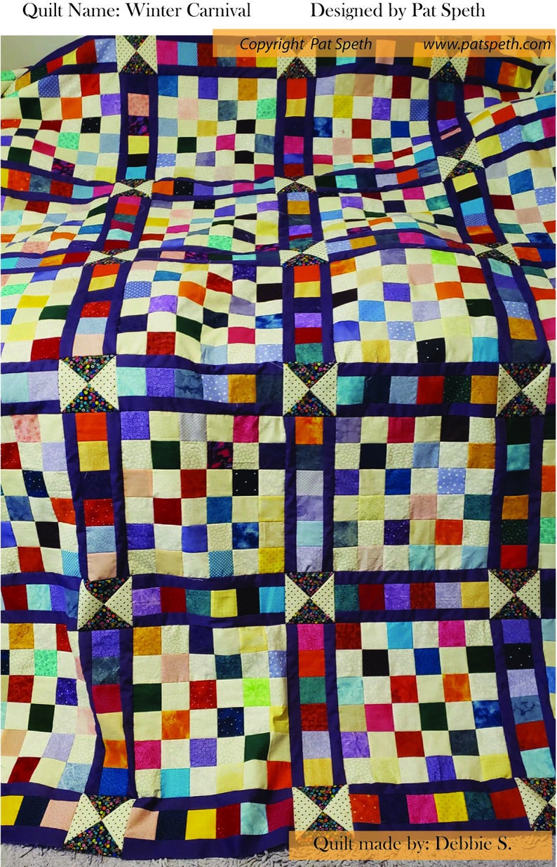 Winter Carnival Quilt Pattern in 6 Sizes PDF Download Nickel Quilt by ...