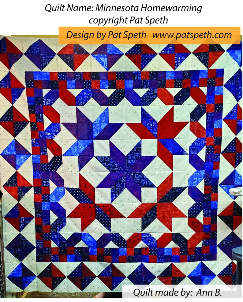 Minnesota Homewarming Quilt Pattern PDF Download Nickel Quilt by Pat ...