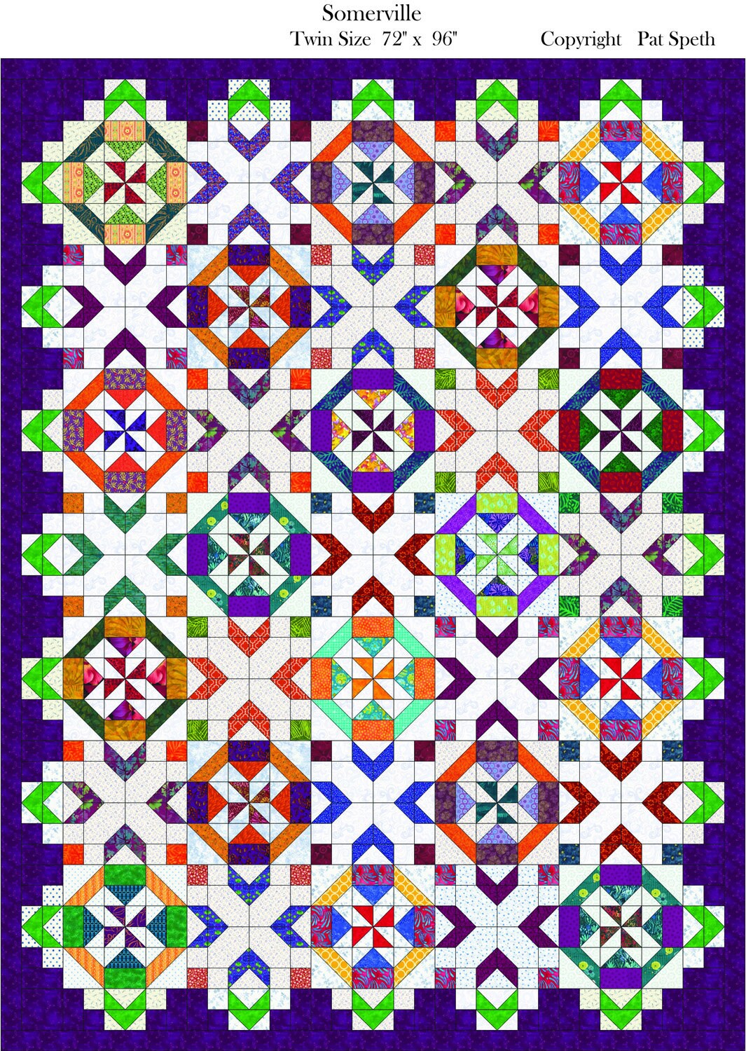 Somerville Quilt Pattern in 5 Sizes PDF Download Nickel Quilt by Pat ...