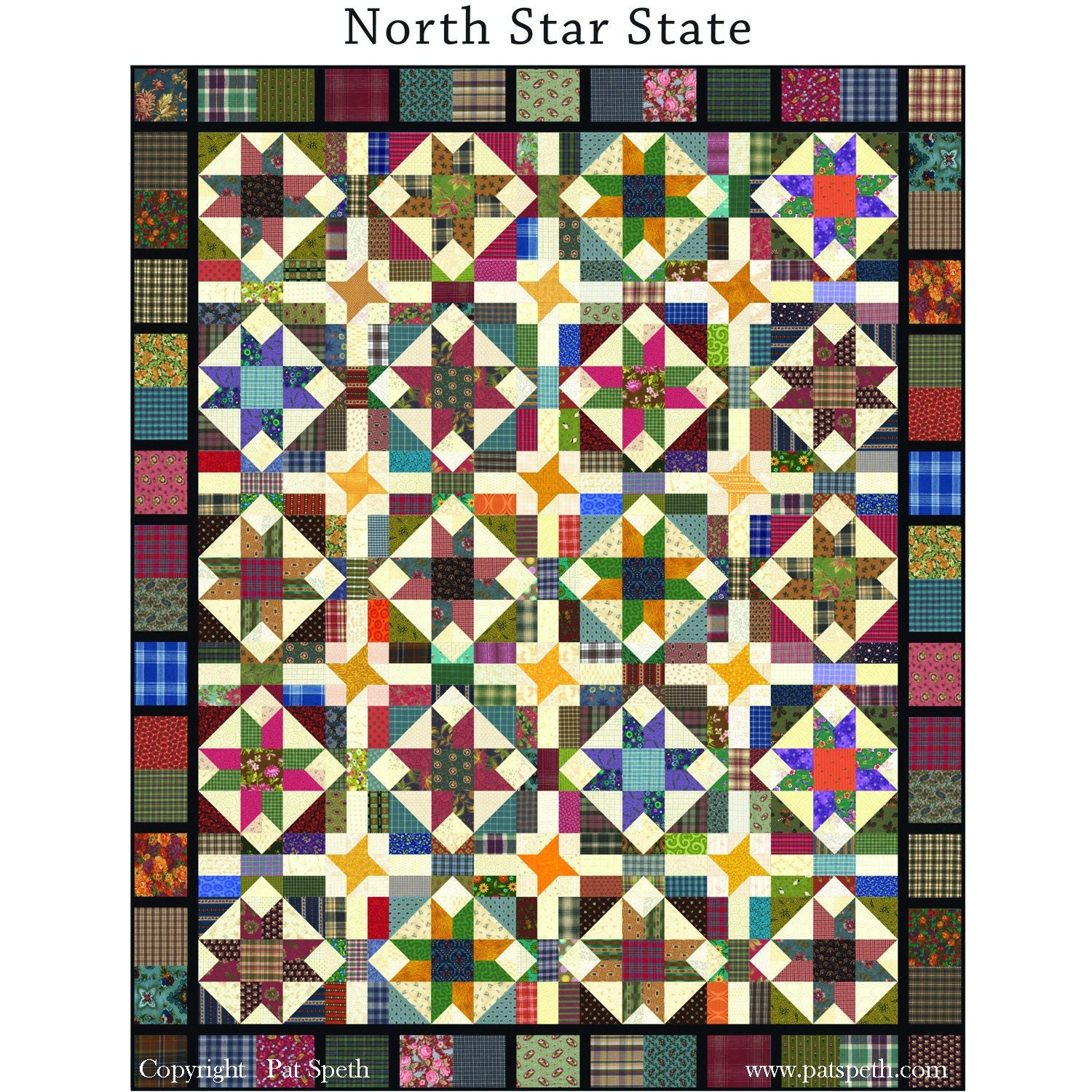 North Star State Quilt Pattern PDF Download Nickel Quilt by Pat Speth ...