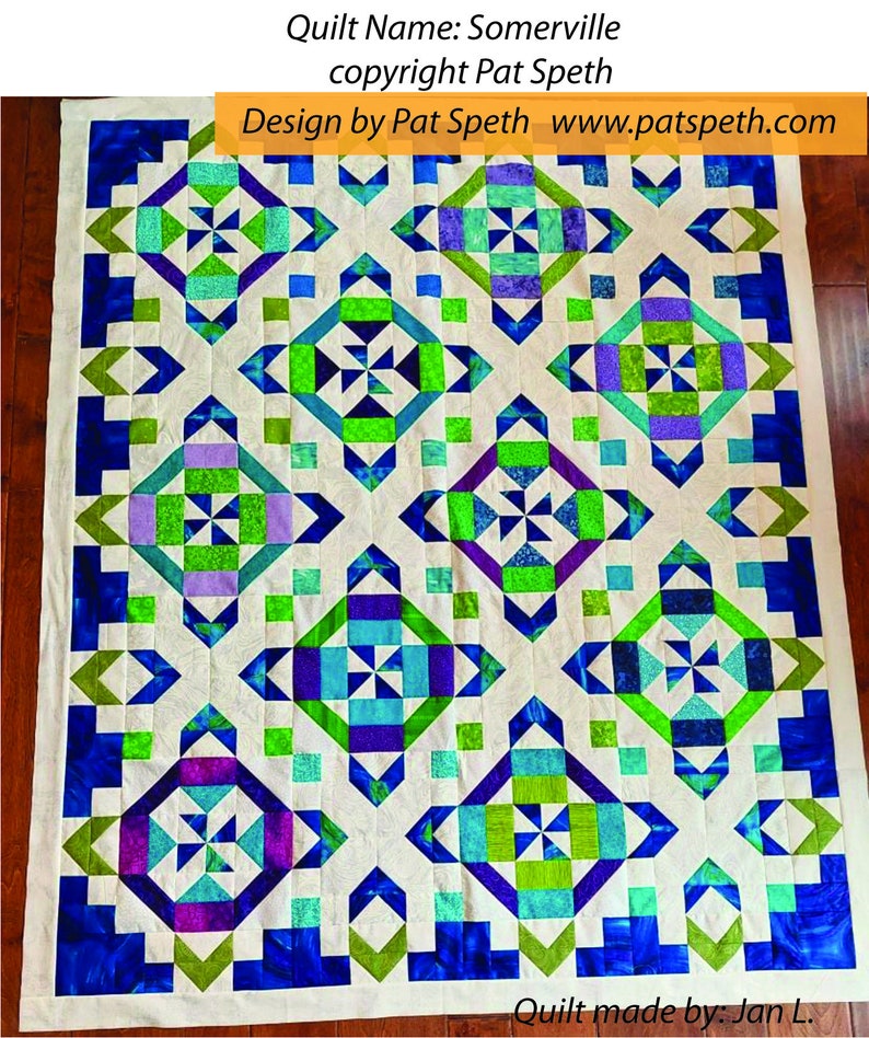 Somerville Quilt Pattern in 5 Sizes PDF Download Nickel Quilt by Pat ...
