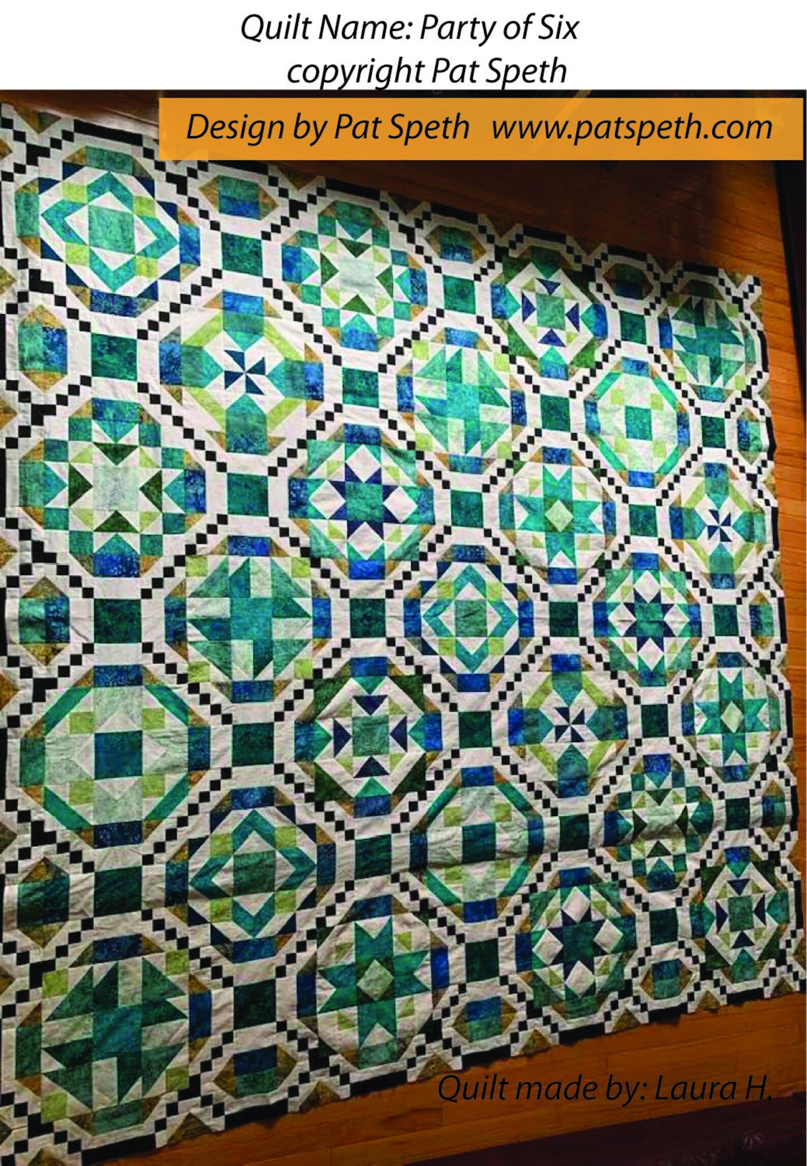 Party of Six Quilt Pattern PDF Download Nickel Quilt by Pat Speth - Etsy