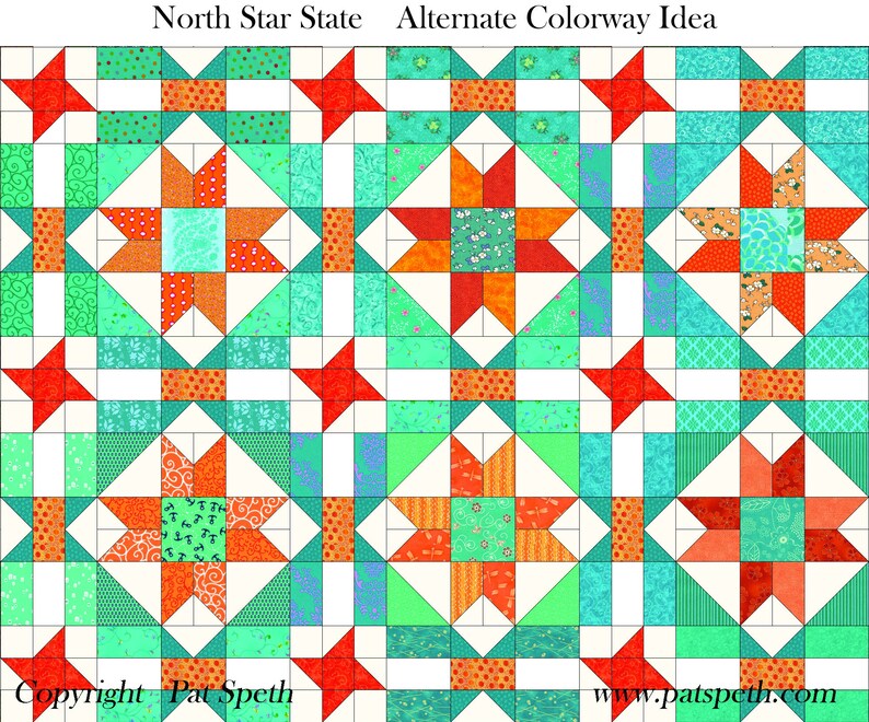 North Star State Quilt Pattern PDF Download Nickel Quilt by Pat Speth ...