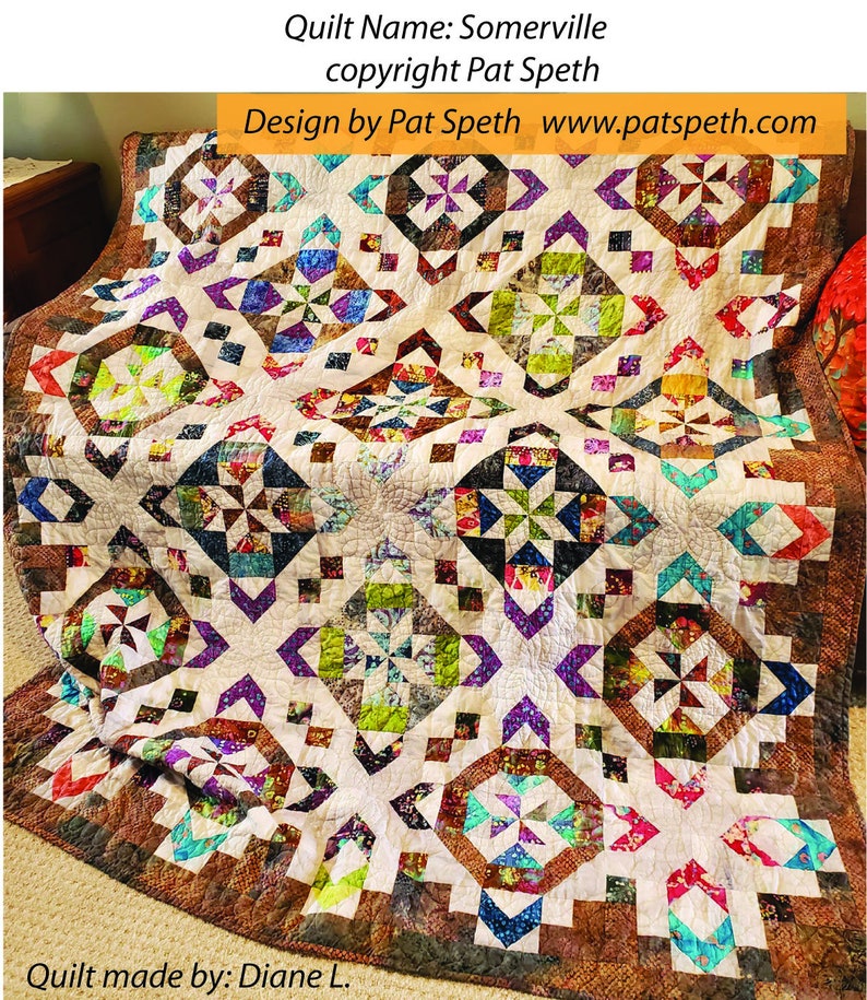 Somerville Quilt Pattern in 5 Sizes PDF Download Nickel Quilt by Pat ...