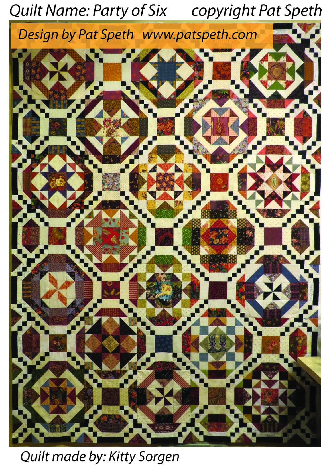 Party of Six Quilt Pattern PDF Download Nickel Quilt by Pat Speth - Etsy