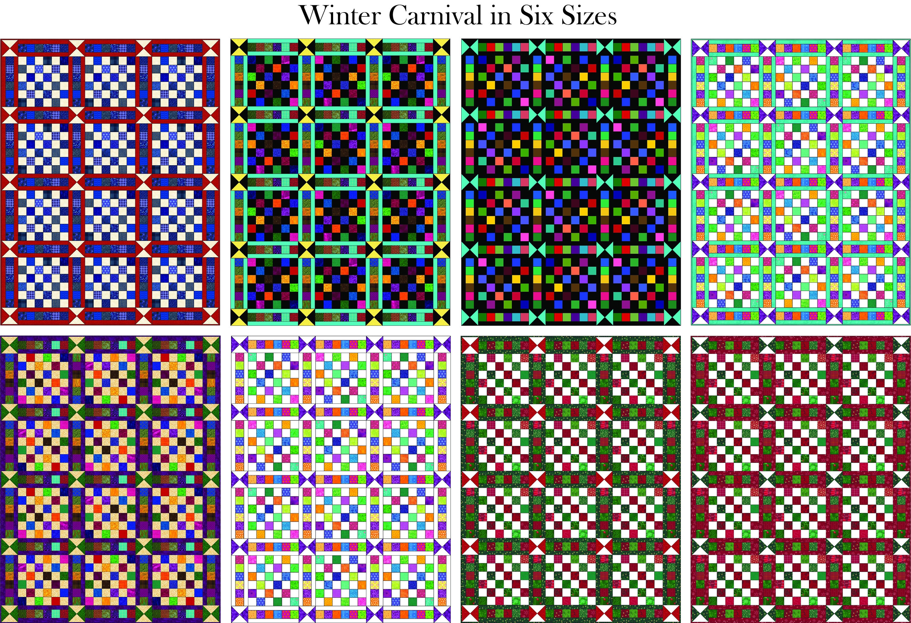 Winter Carnival Quilt Pattern in 6 Sizes PDF Download Nickel Quilt by ...