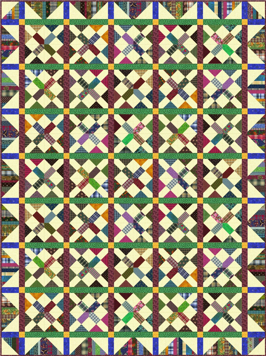 Fraser's Ridge Quilt Pattern PDF Download Nickel Quilt by Pat Speth ...