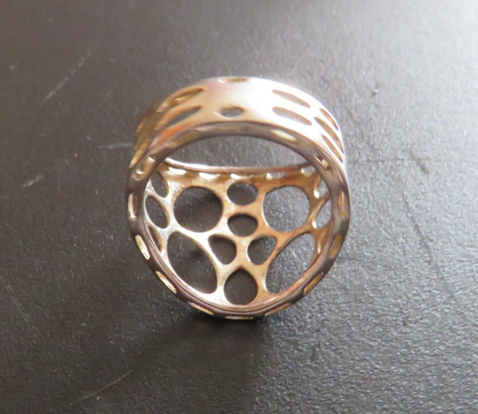 925 Sterling Silver Wide Holes Ring Size Q - Etsy