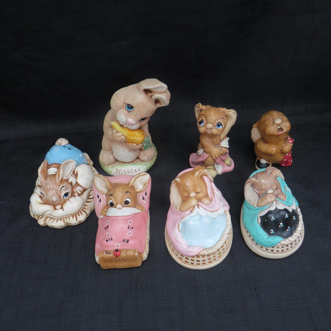 7 X Vintage Pendelfin Hand-painted Stonecraft & Moorcraft Nibbles ...