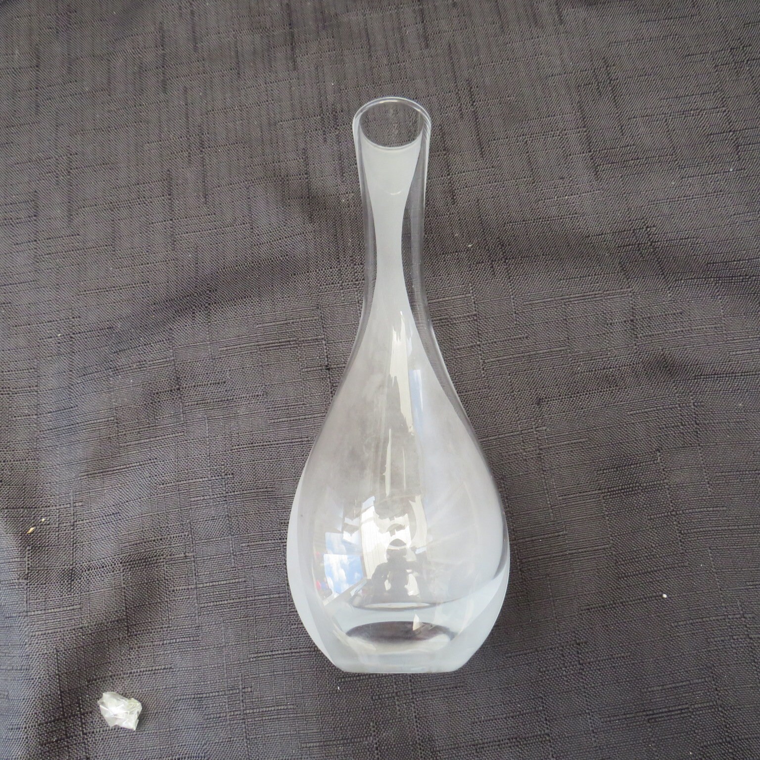Clear & Frosted Teardrop Glass Vase - Etsy