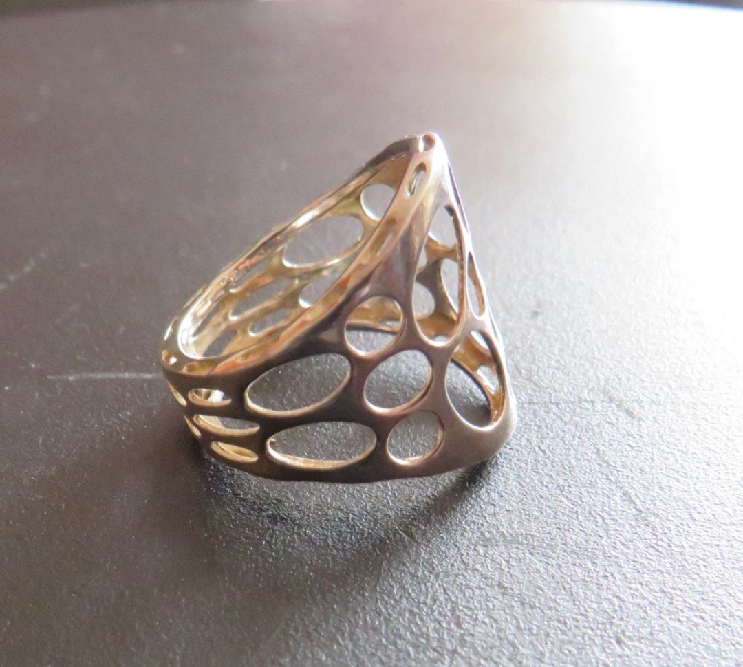 925 Sterling Silver Wide Holes Ring Size Q - Etsy