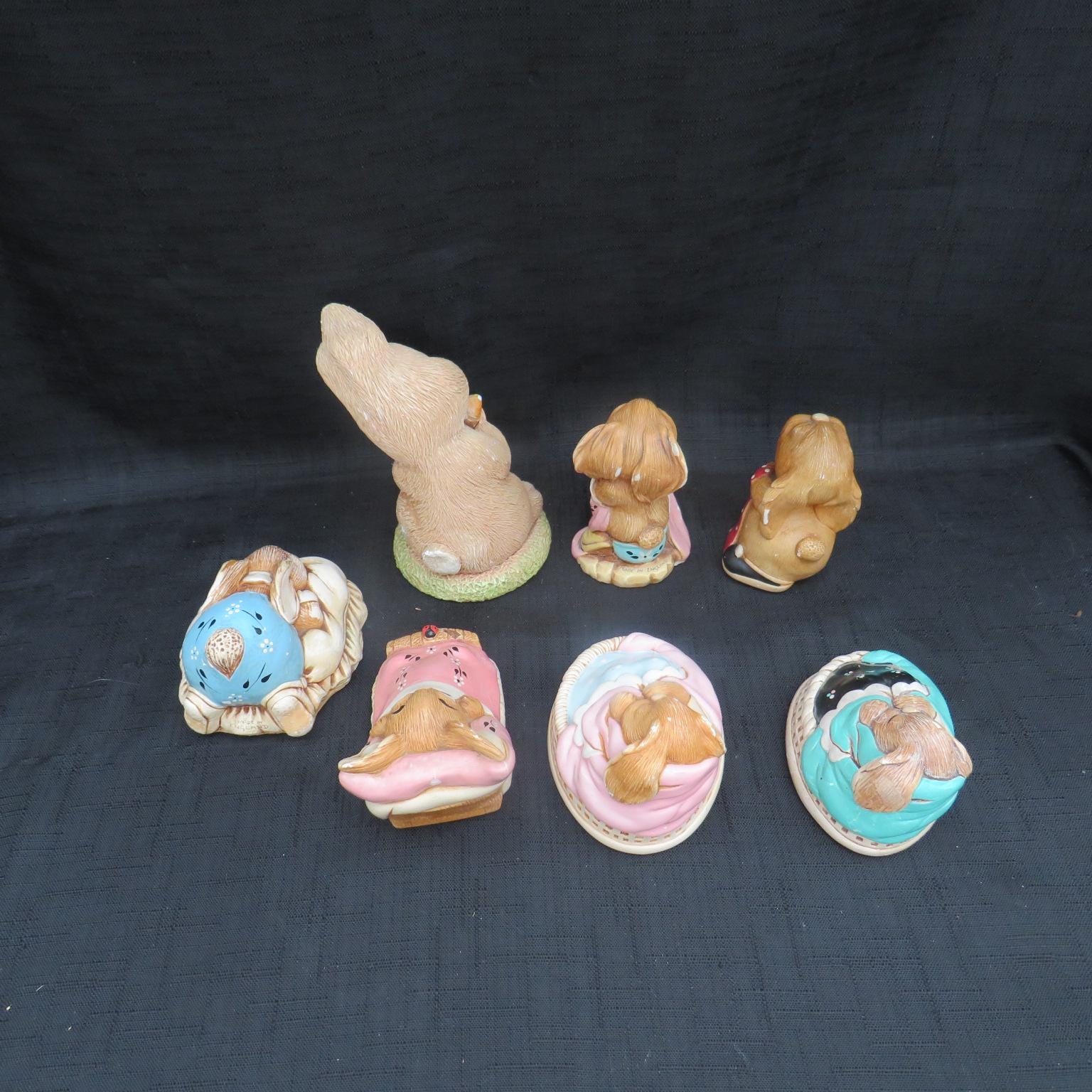 7 X Vintage Pendelfin Hand-painted Stonecraft & Moorcraft Nibbles ...