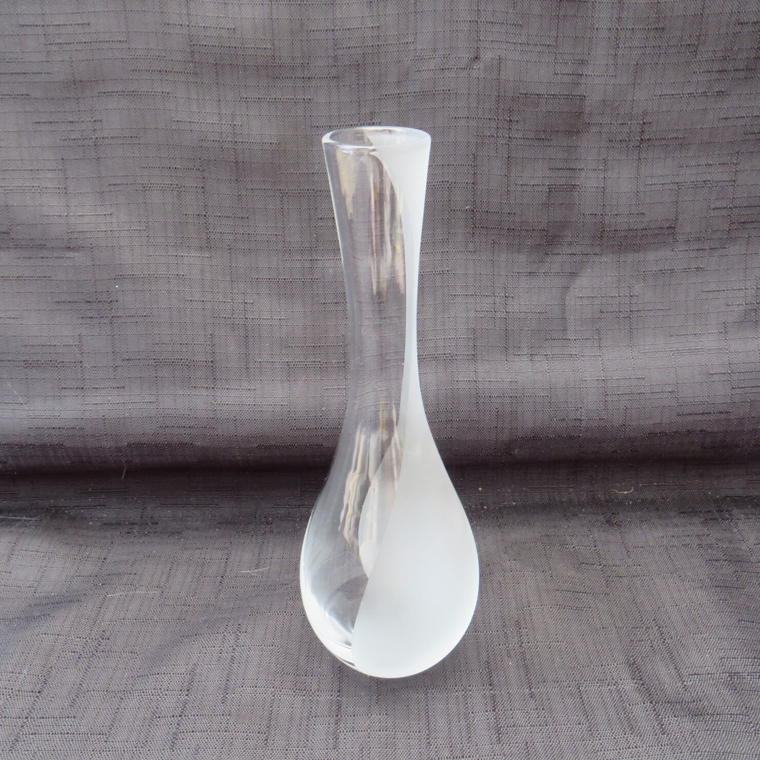 Clear & Frosted Teardrop Glass Vase - Etsy