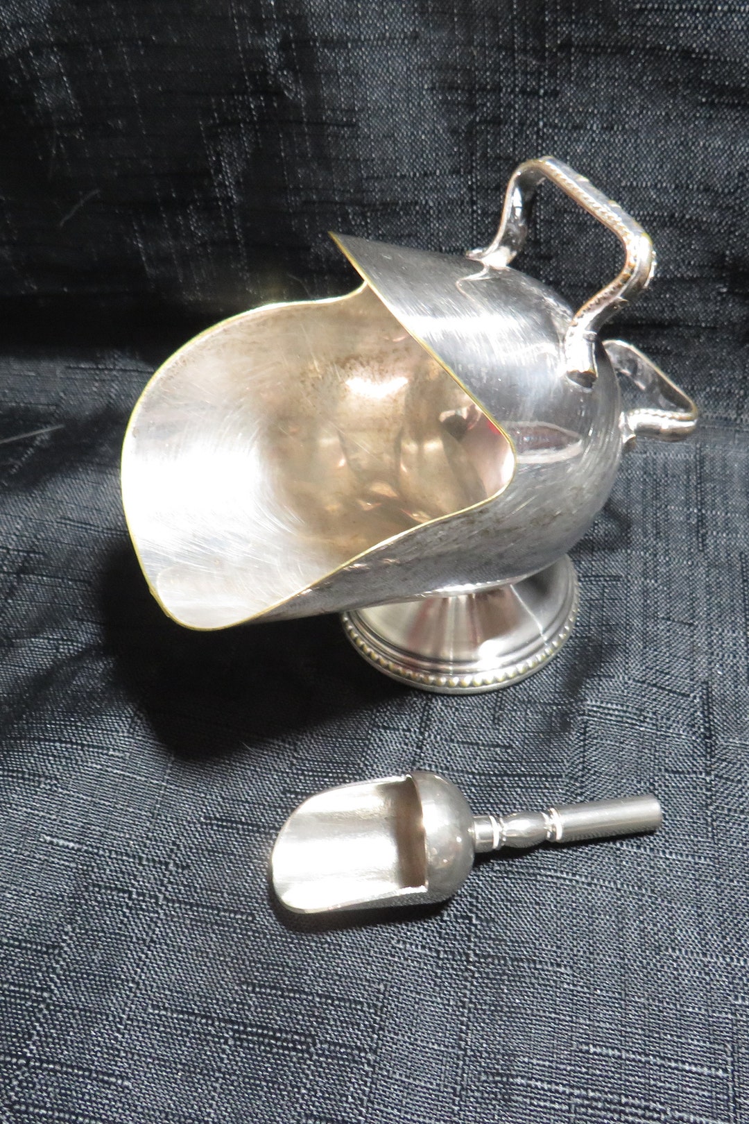 Vintage Silver Plate Scuttle Sugar Bowl With Scoop - Etsy