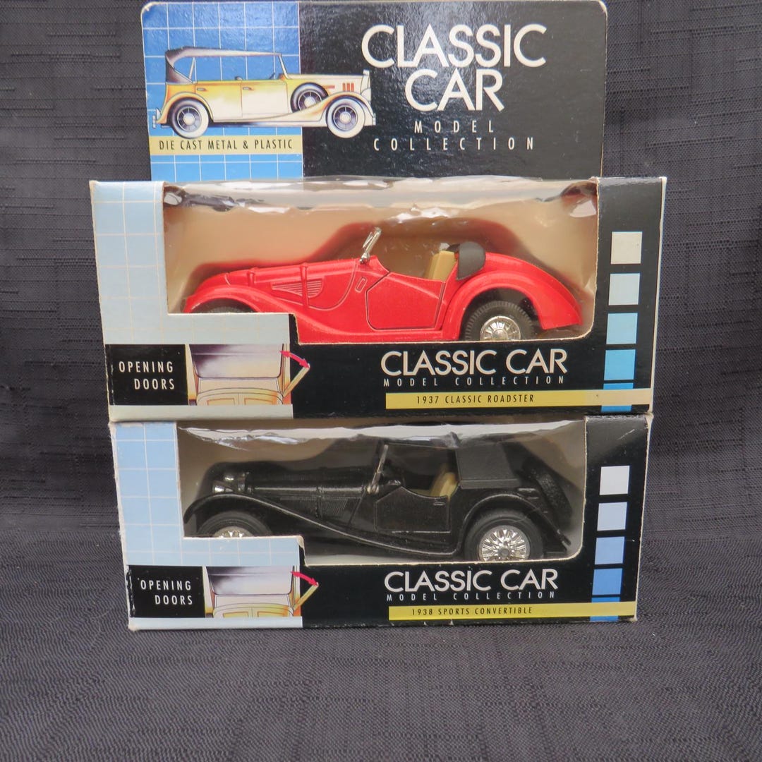 Vintage Classic Car Model Collection Open Doors Sports Convertible ...