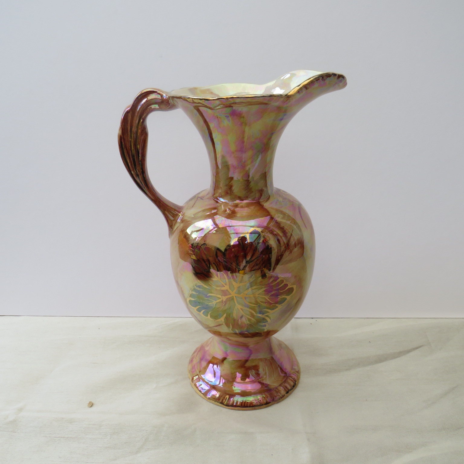 Vintage Oldcourt Ware Hand Painted Lustreware Pitcher Jug - Etsy