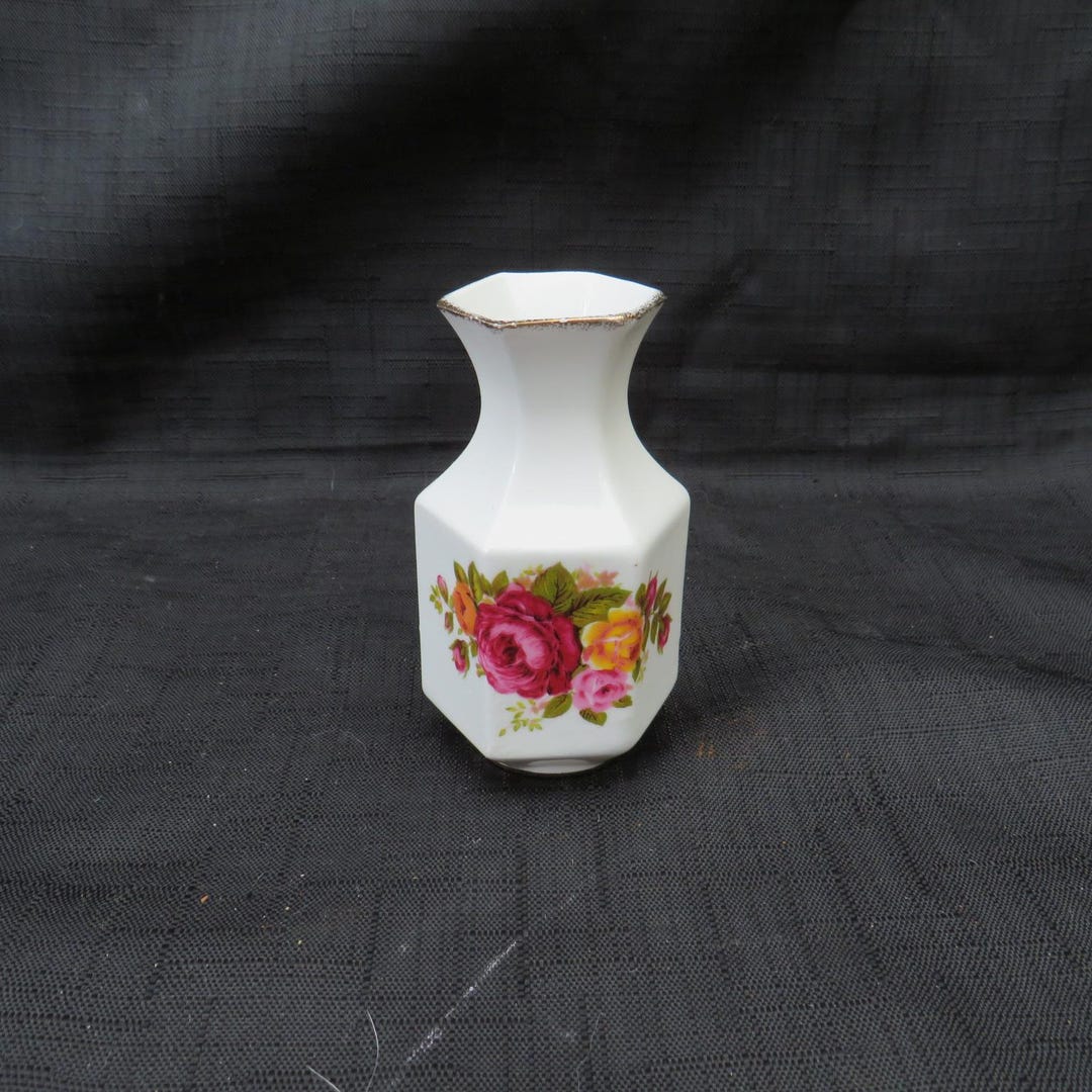 Fine Bone China Cottage Rose Bud Vase - Etsy