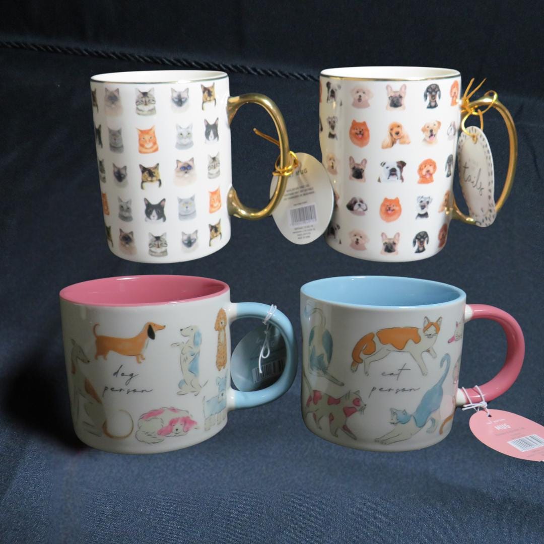 A Tale of Tails Cat-dog Print Mugs - Etsy