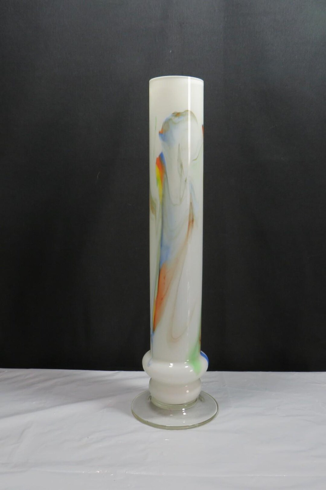 Vintage Dalian Art Glass Snowflake White Opaline Vase - Etsy