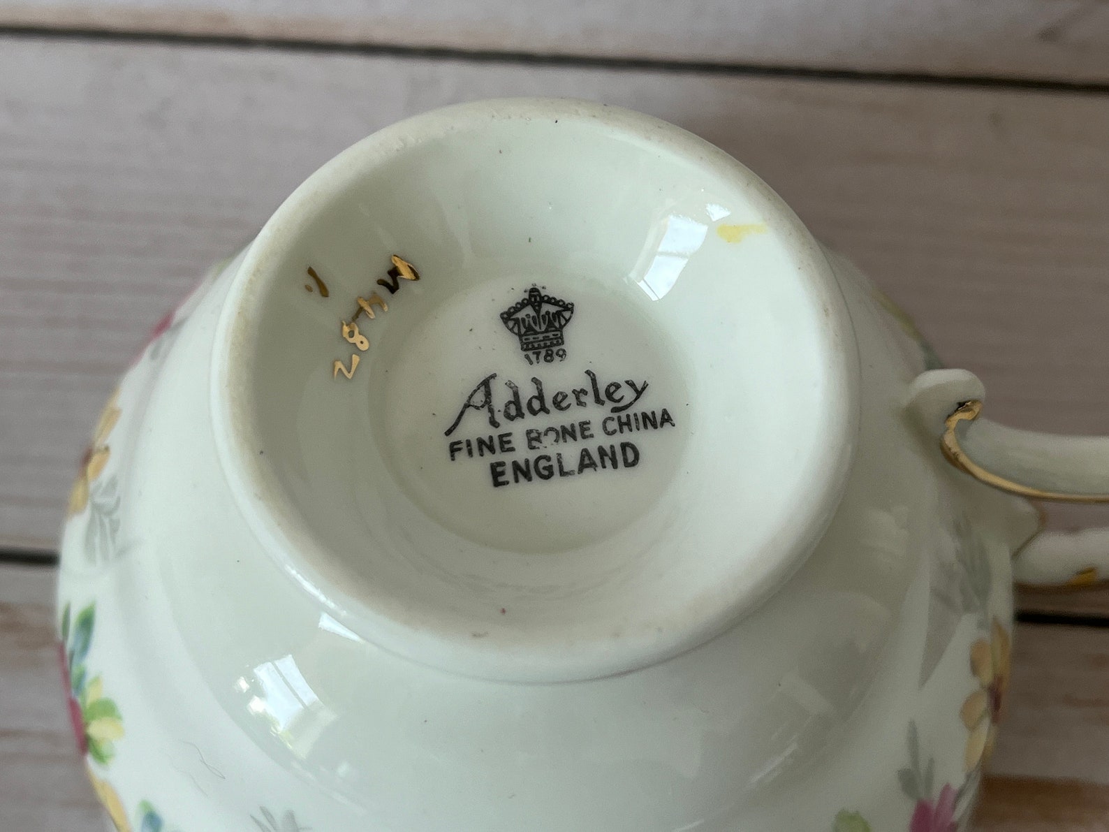 Vintage Adderley Bone China Teacup and Saucer England Pink - Etsy