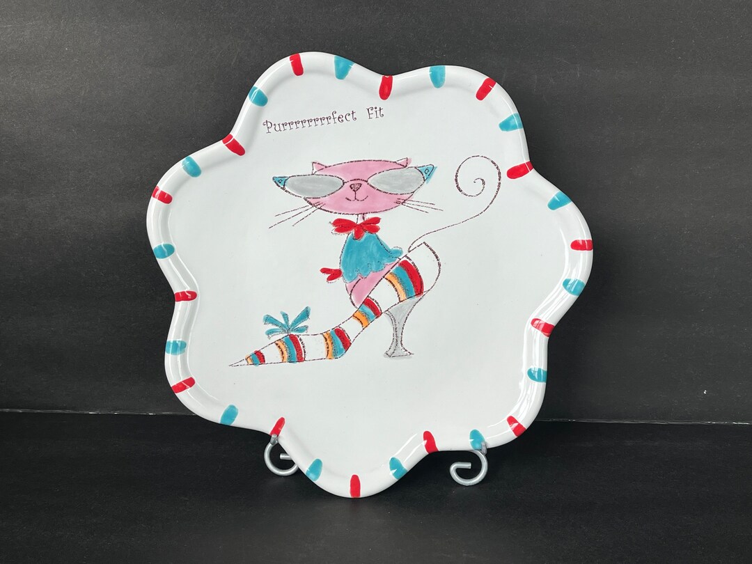 Collectible Cat Plate, Cat Wall Decor “purrrrrfect Fit” Cat and Shoe - Etsy