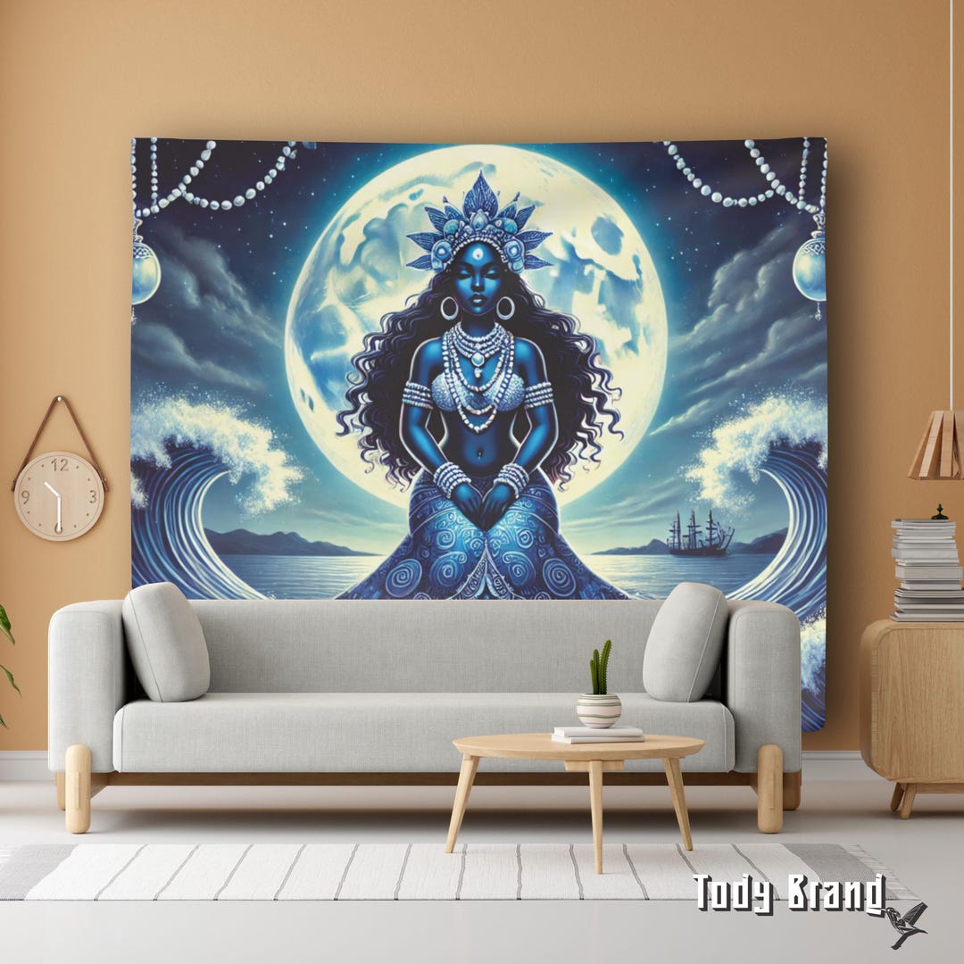 Yemayá Tapestry | Yoruba Decoration | 100% Polyester | Available in ...