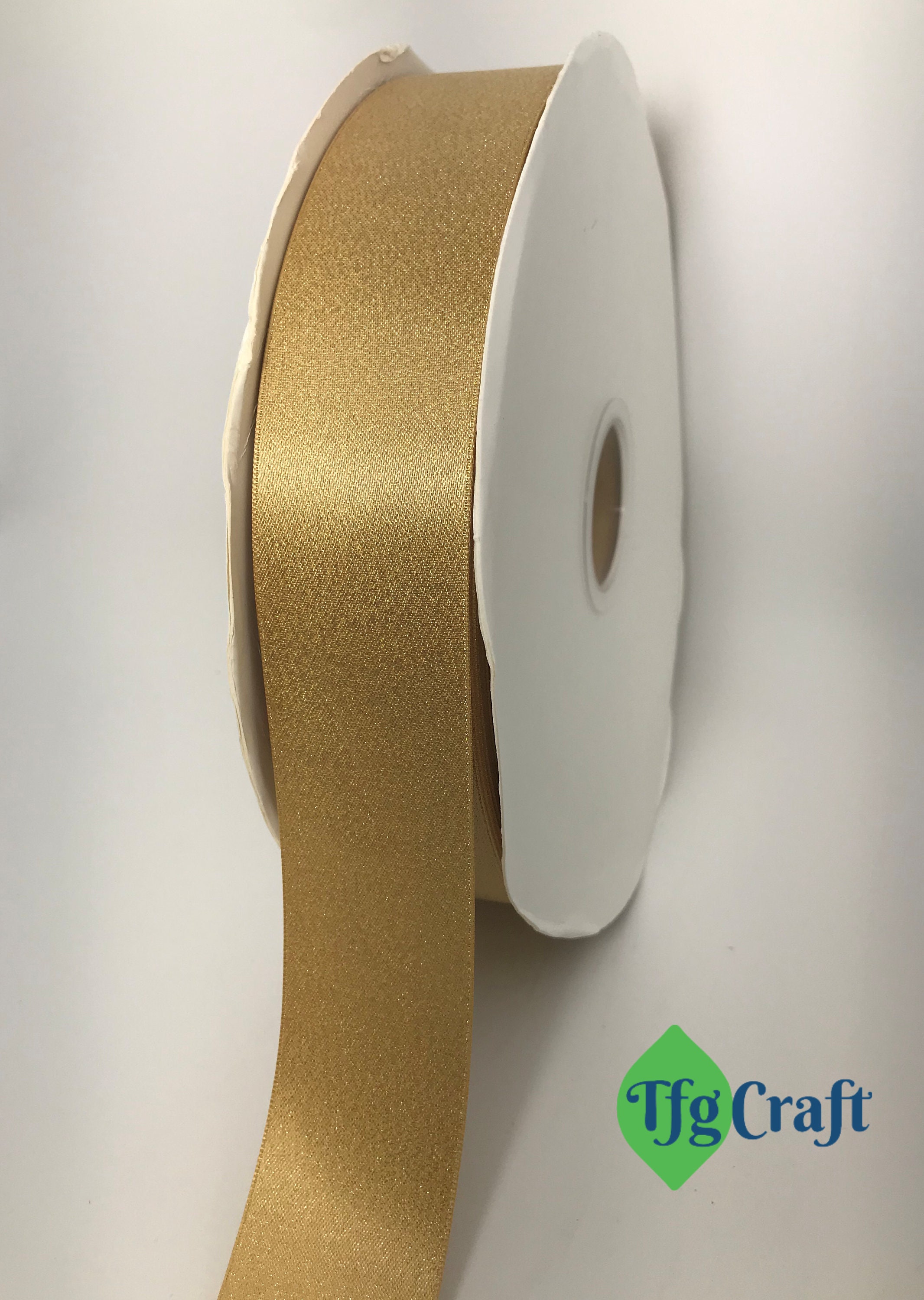 Gold Metallic Glitter Ribbon Ribbon by the yard Double | Etsy