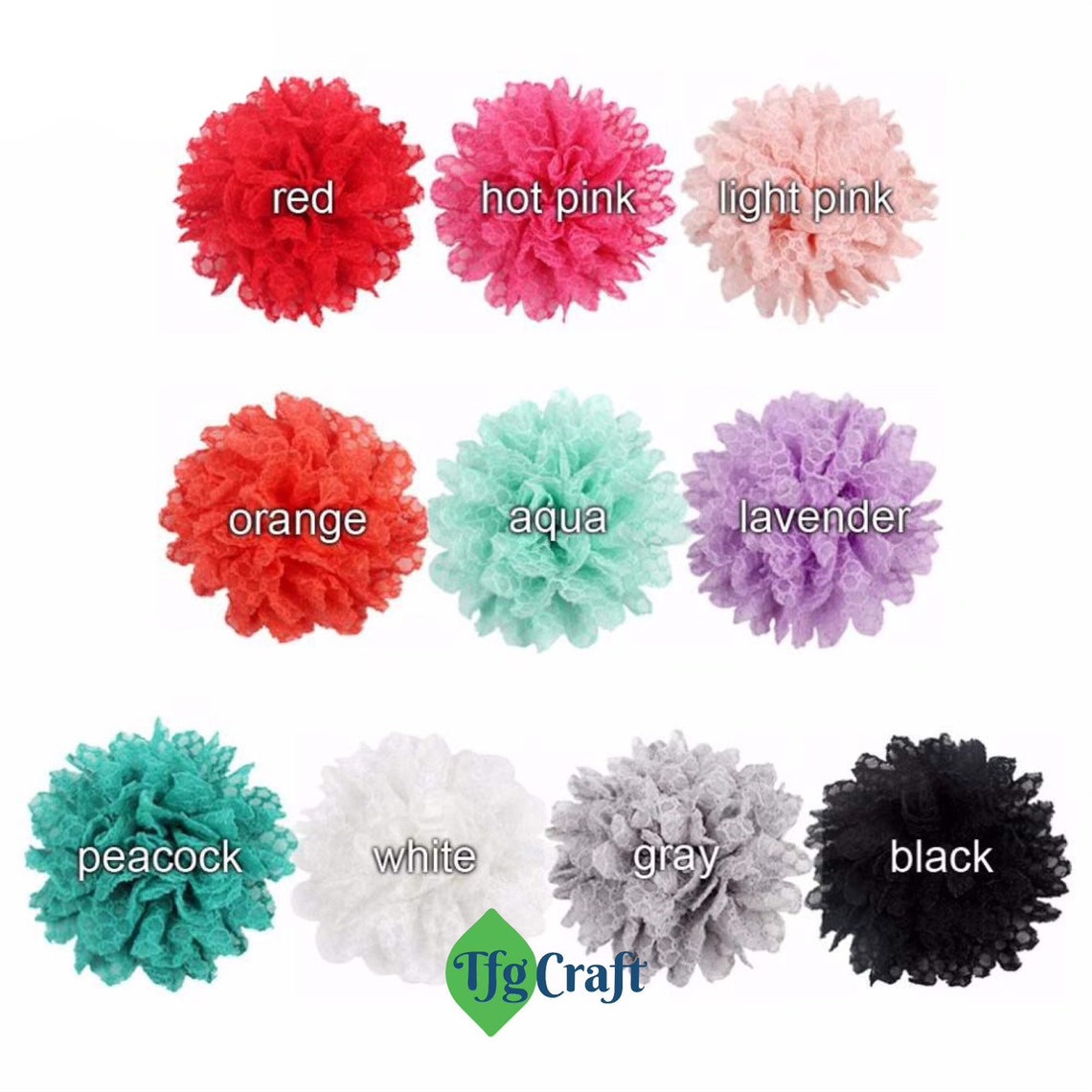 4” Lace Chiffon Flower| Fabric Flower Heads| Chic Flower| DIY Baby ...