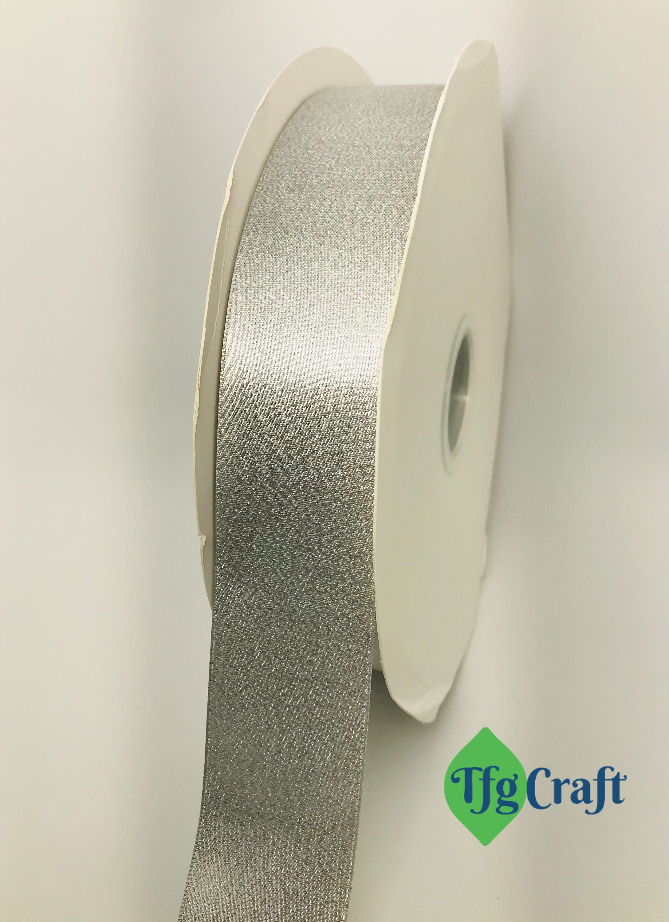 Silver Metallic Glitter Ribbon | Ribbon by the Yard | Double Face ...