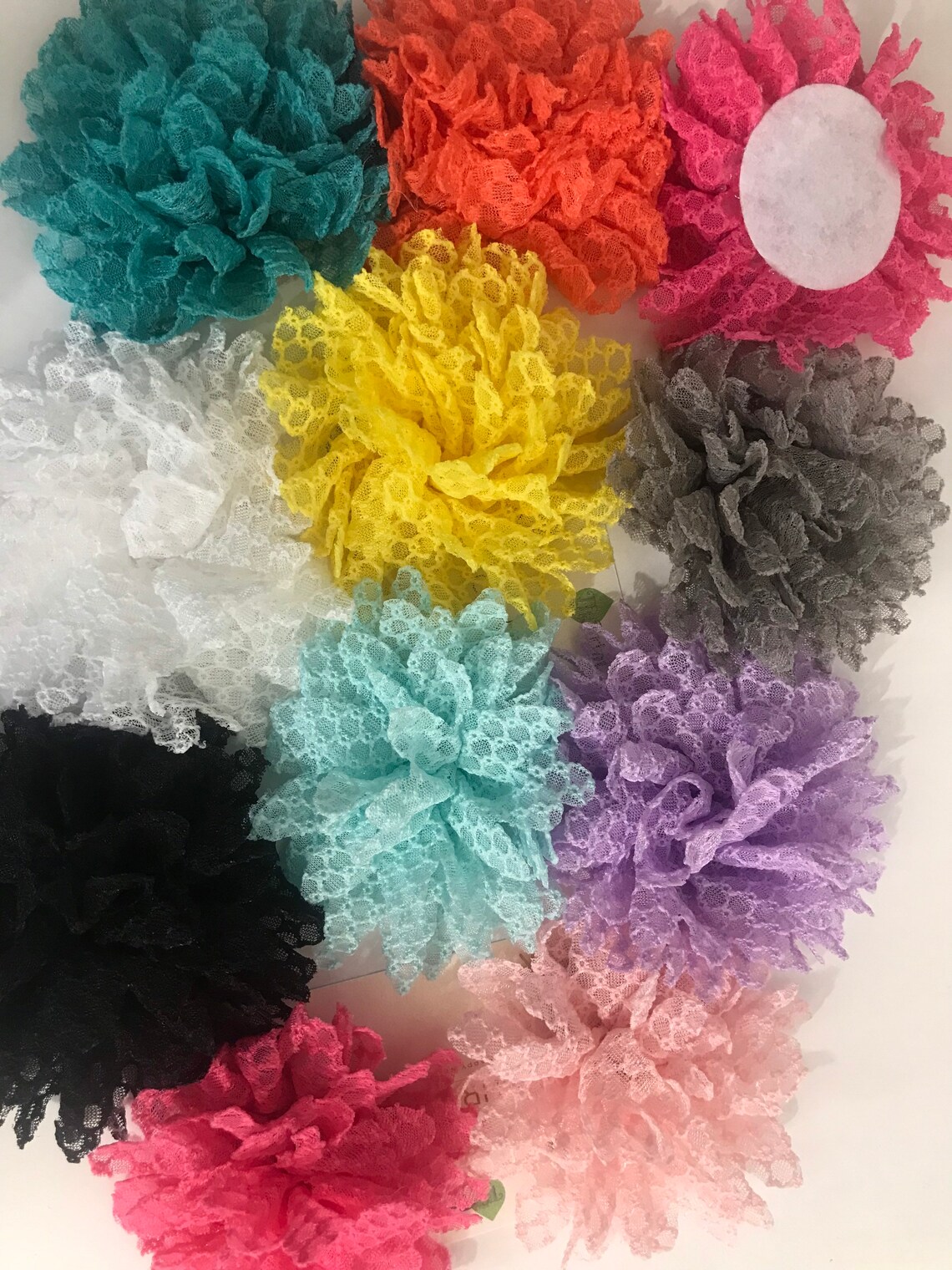 4” Lace Chiffon Flower| Fabric Flower Heads| Chic Flower| DIY Baby ...