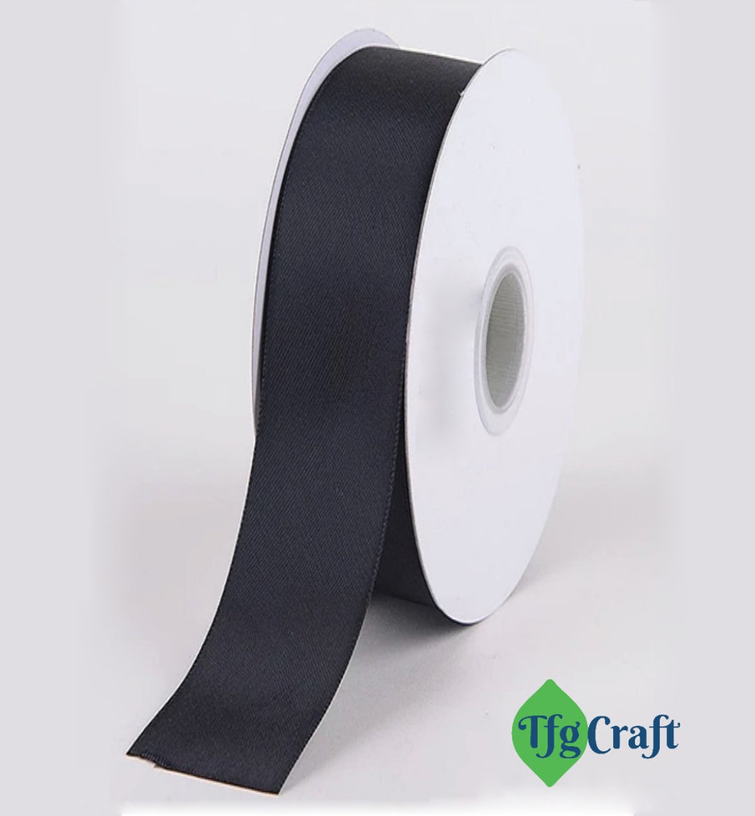 Black Satin Ribbon | Ribbon by the Yard | Double Faced Ribbon - Etsy