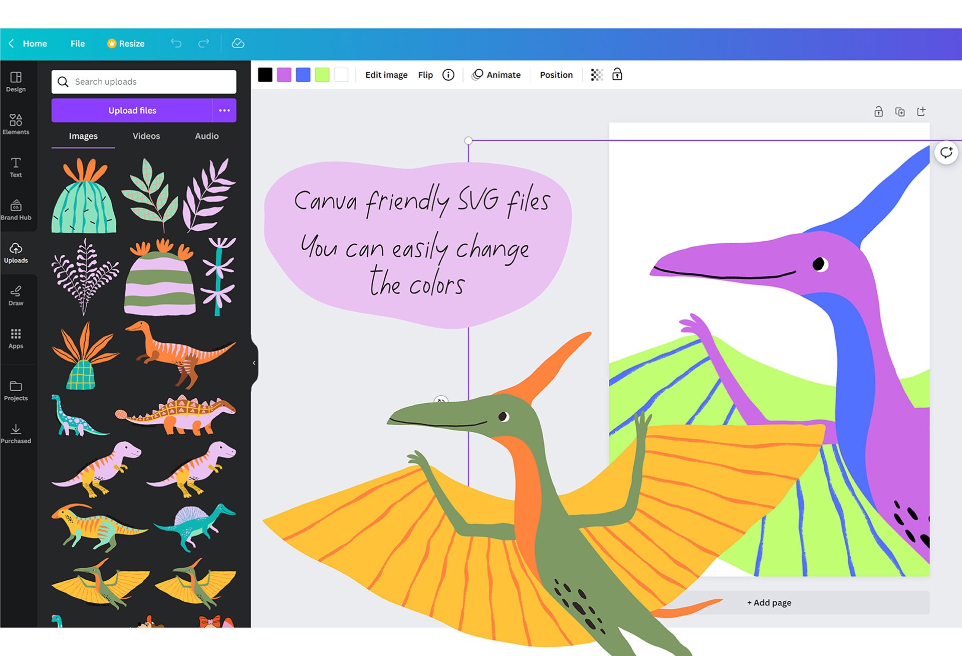 Dino Illustration Nursery Art, Dino Clipart, Dino Digital Paper, Canva ...