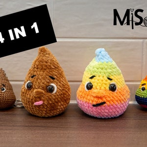 Mr.pooper Crochet Pattern 4in1 - Keychain, Pride, Unicorn - Etsy