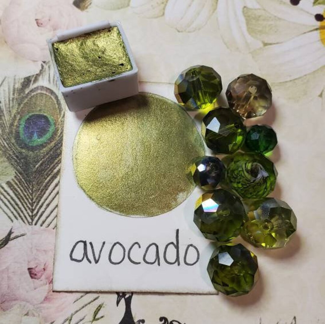 Avocado, Metallic, Shimmering, Handmade Watercolor Paint for Painting ...