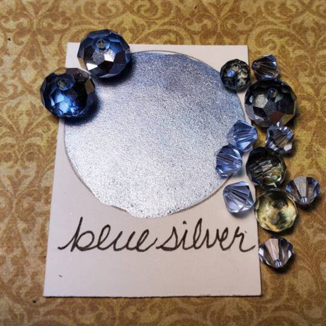 Blue Silver Handmade Watercolor Paint, Shimmering Mica Pigment - Etsy