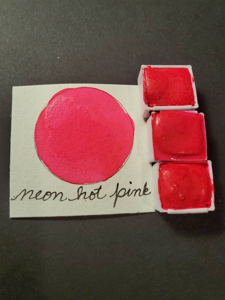 Neon Hot Pink Neon Handmade Watercolor Paint For Painting Mixed neon-hot-pink-neon-handmade-watercolor-paint-for-painting-mixed